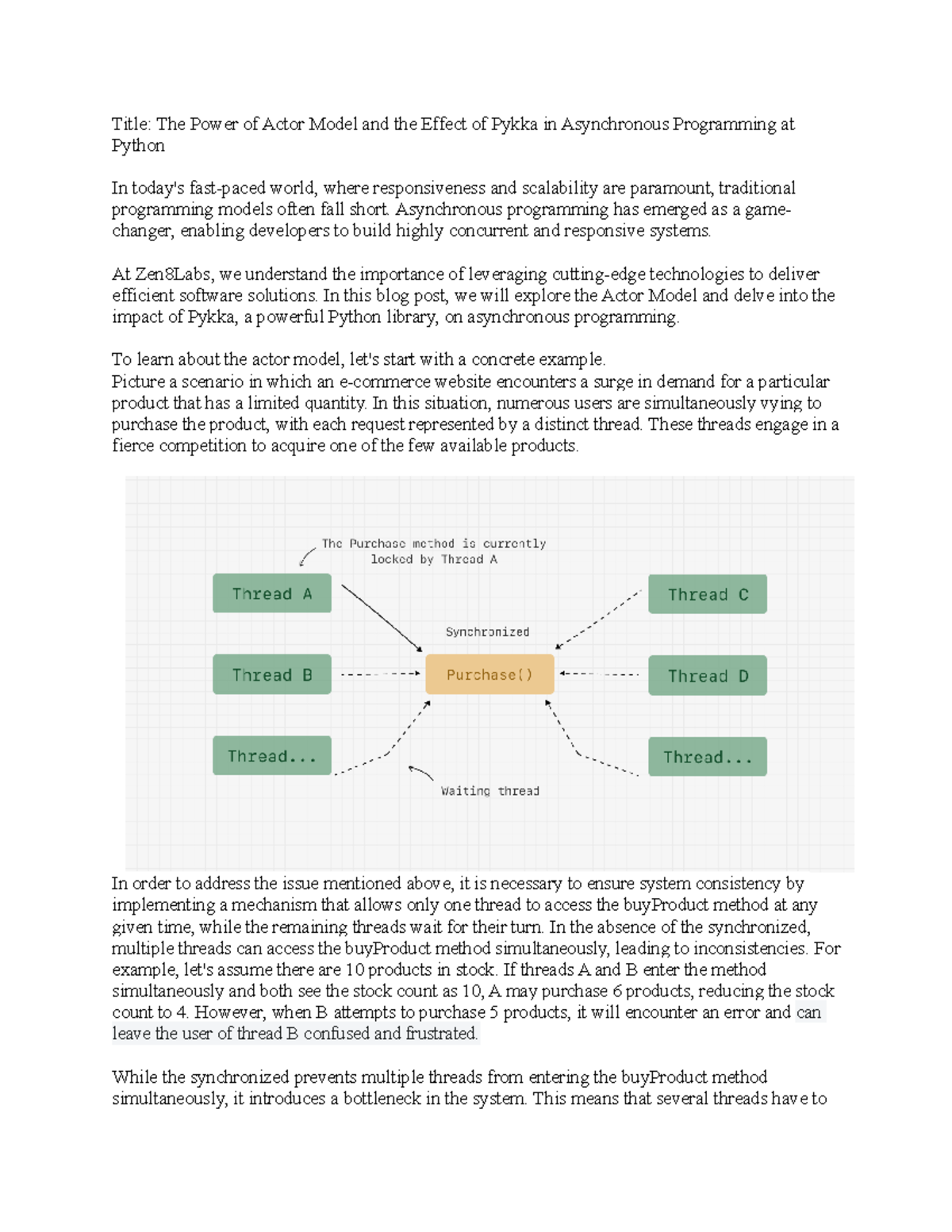 Actor-model - Tuyet Nguyen - Title: The Power of Actor Model and the Effect of Pykka in ...