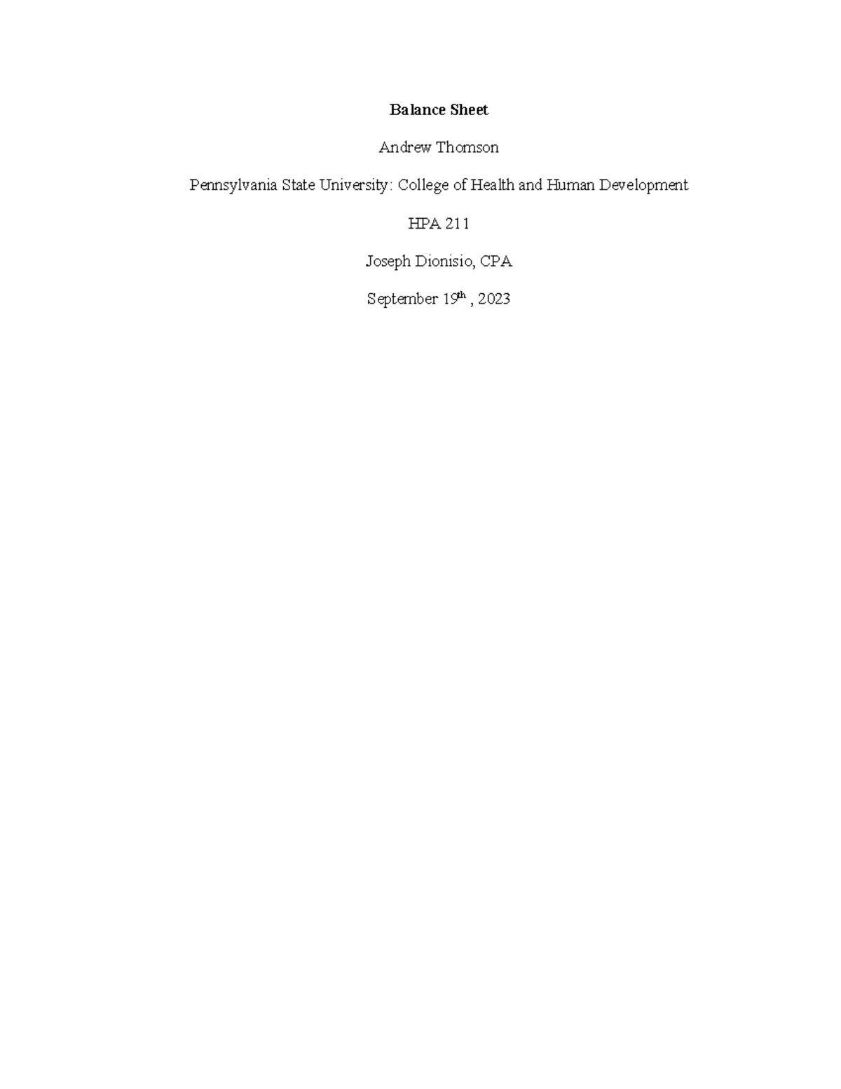 Balance Sheet 211 - yep - HPA 211 - Balance Sheet Andrew Thomson ...