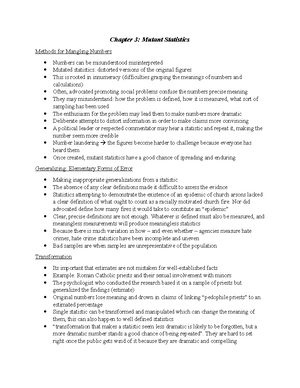 Chapter 1 the Importance of Social Statistics - Chapter 1: The ...