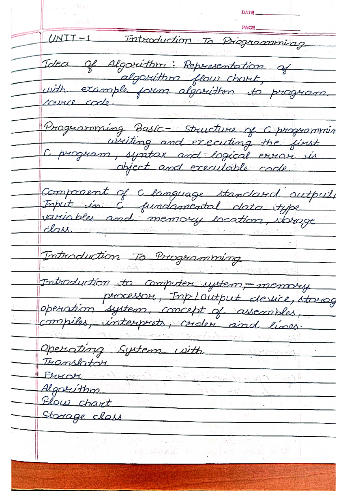Pps unit 1 - this consists of notes of pps unit one - DATE PAGE UNIT 1 ...