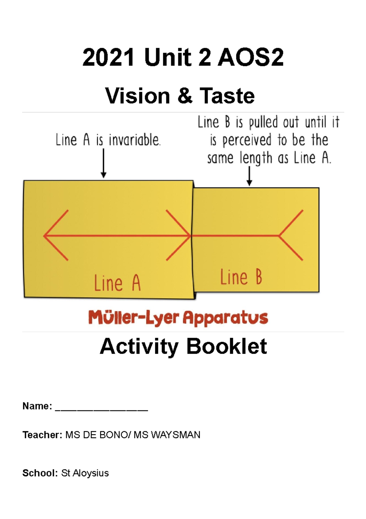 2021 Visual Sensation and Perception Logbook (2) - 2021 Unit 2 AOS ...