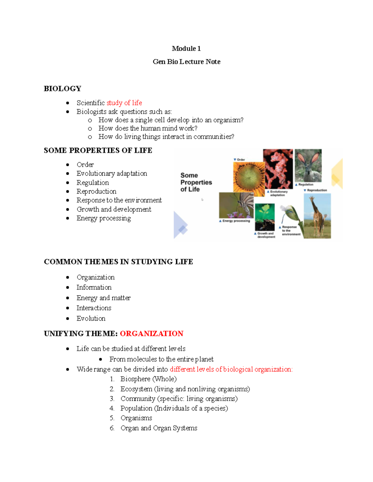 Gen Bio 2 Lecture Notes - Module 1 - Module 1 Gen Bio Lecture Note ...