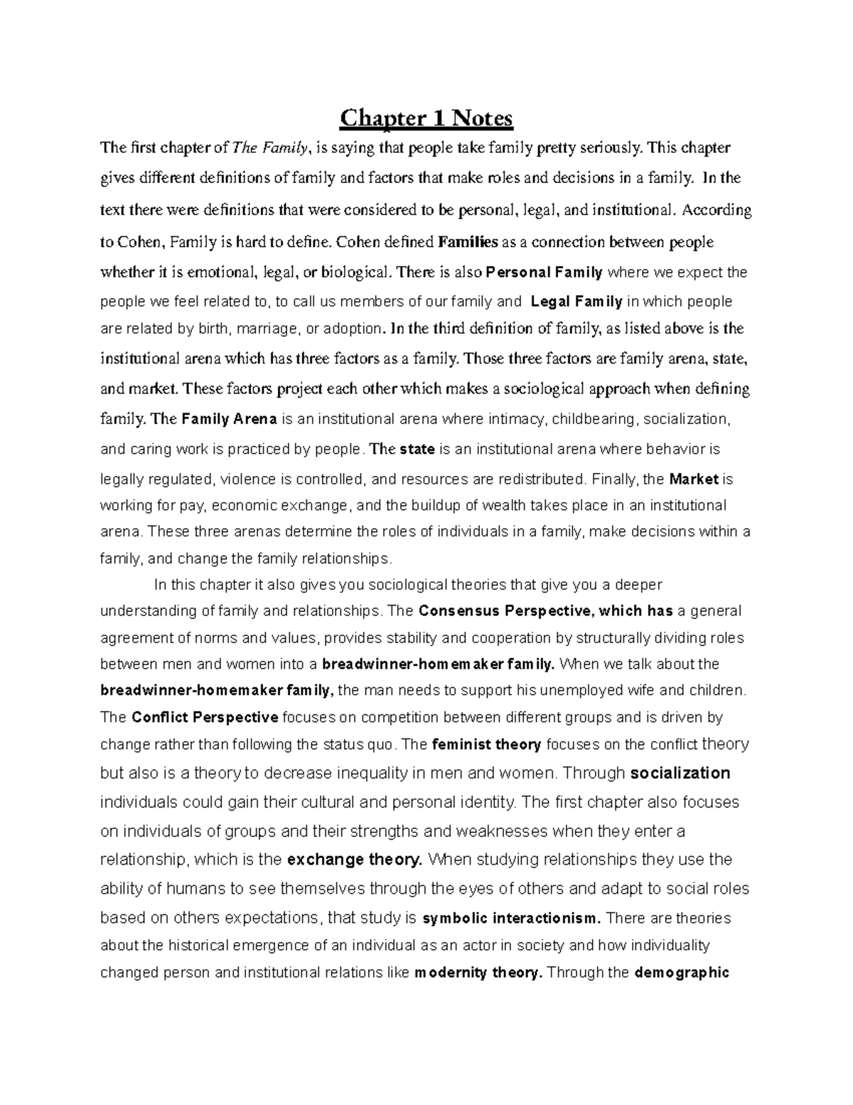 Chapter 1 Marriage and the Family - Chapter 1 Notes The first chapter ...