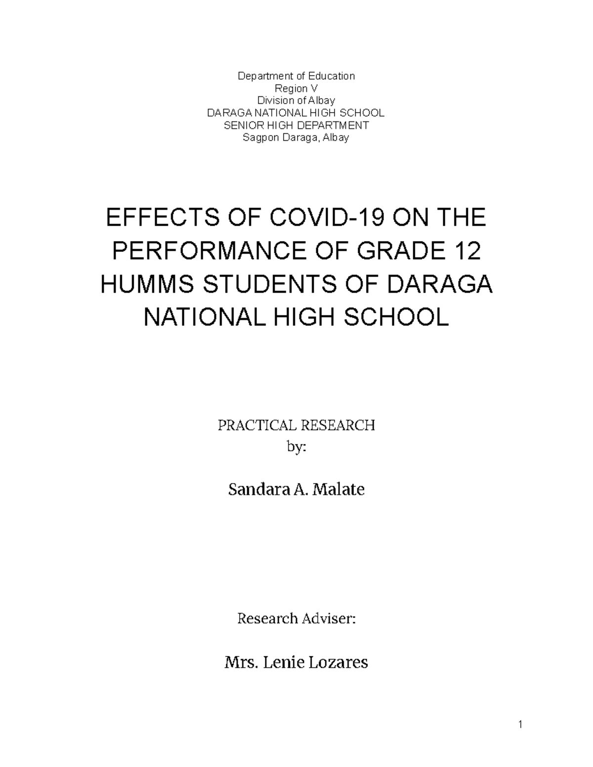 Untitled document - research paper - Department of Education Region V ...