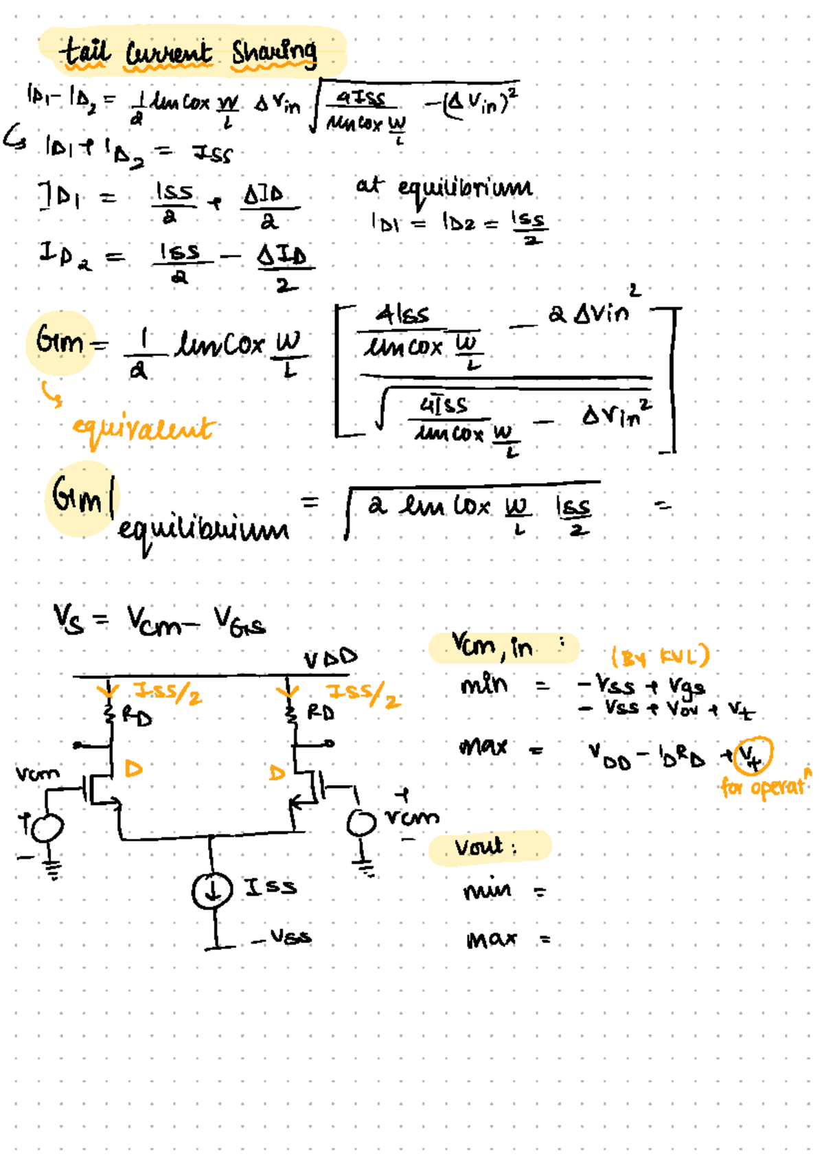 MUE Formula Sheet - Summary Microelectronic Circuits - E tail ...