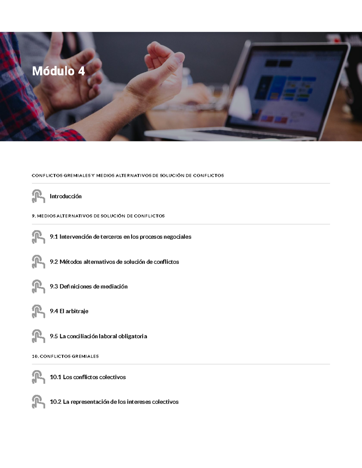Módulo 4 - modulo para estudiar - CON FLICTOS GR EMIALES Y MEDIOS ALTER N ATIVOS DE SOLUCIÓN DE ...