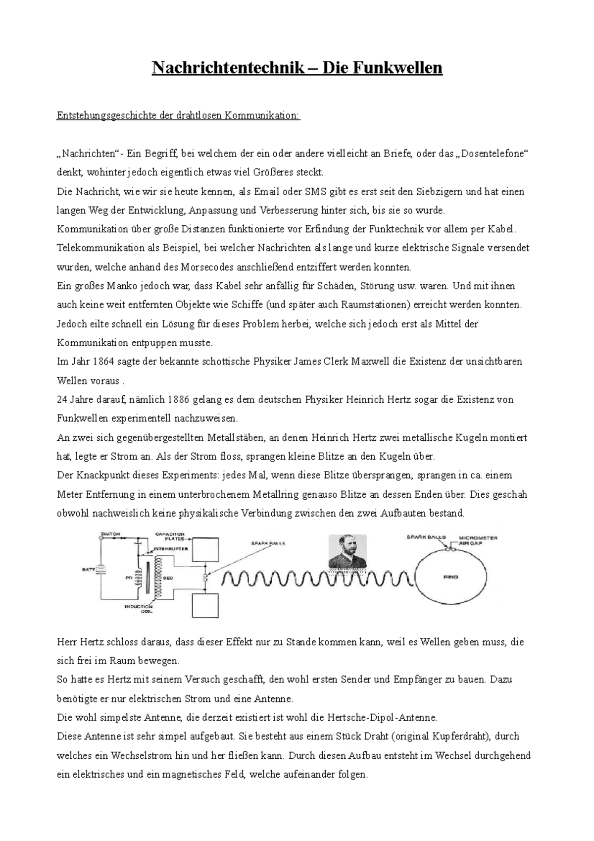 Nachrichtentechnik - Die Funkwelle Aufsatz Profilseminar ...