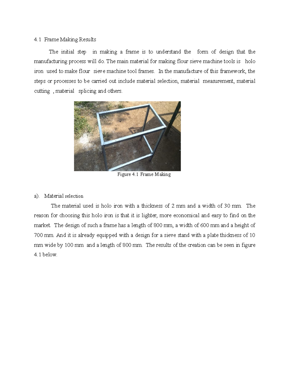 Frame Making Results - The main material for making flour sieve machine ...