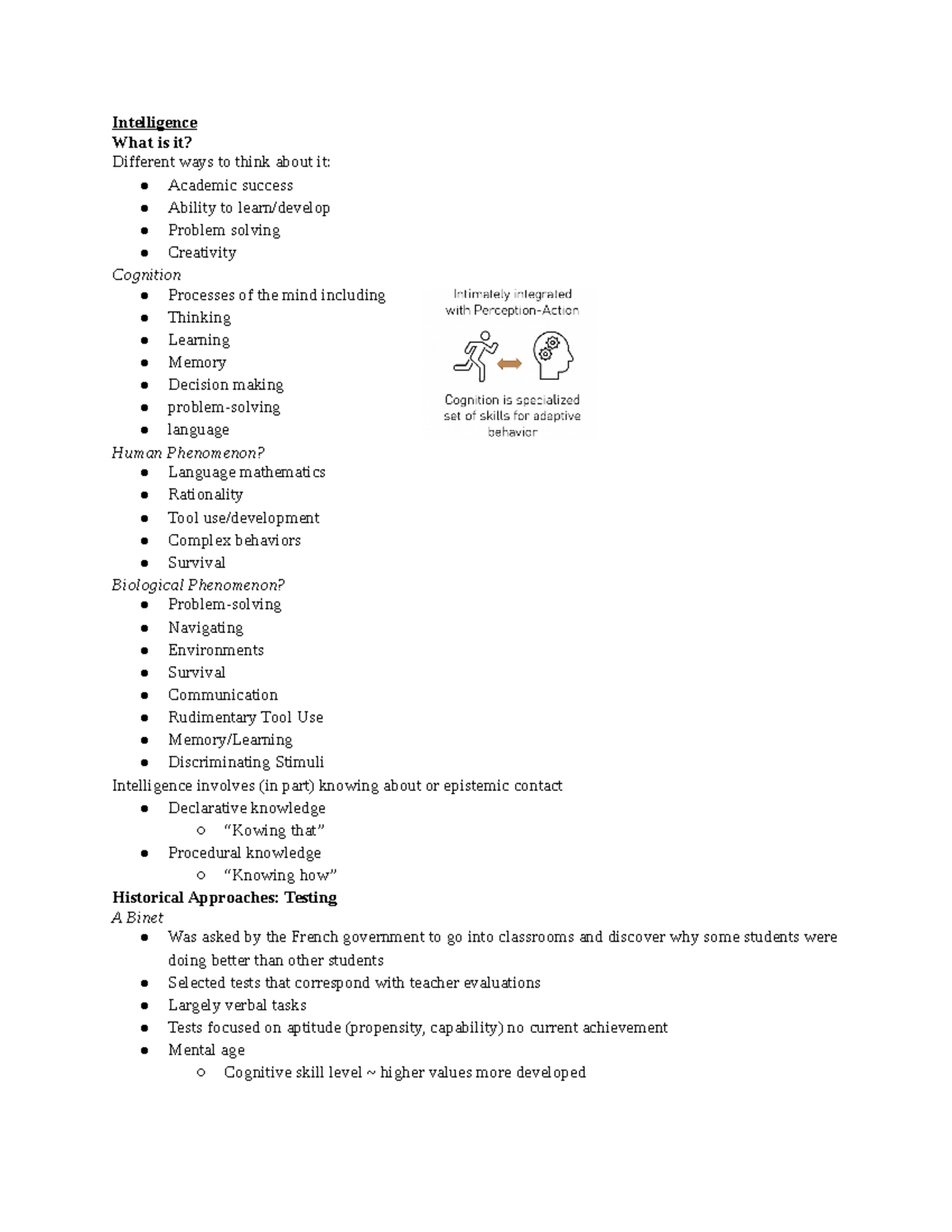 Intelligence - 10 7 - lecture notes from PSYC 001 - Intelligence What ...