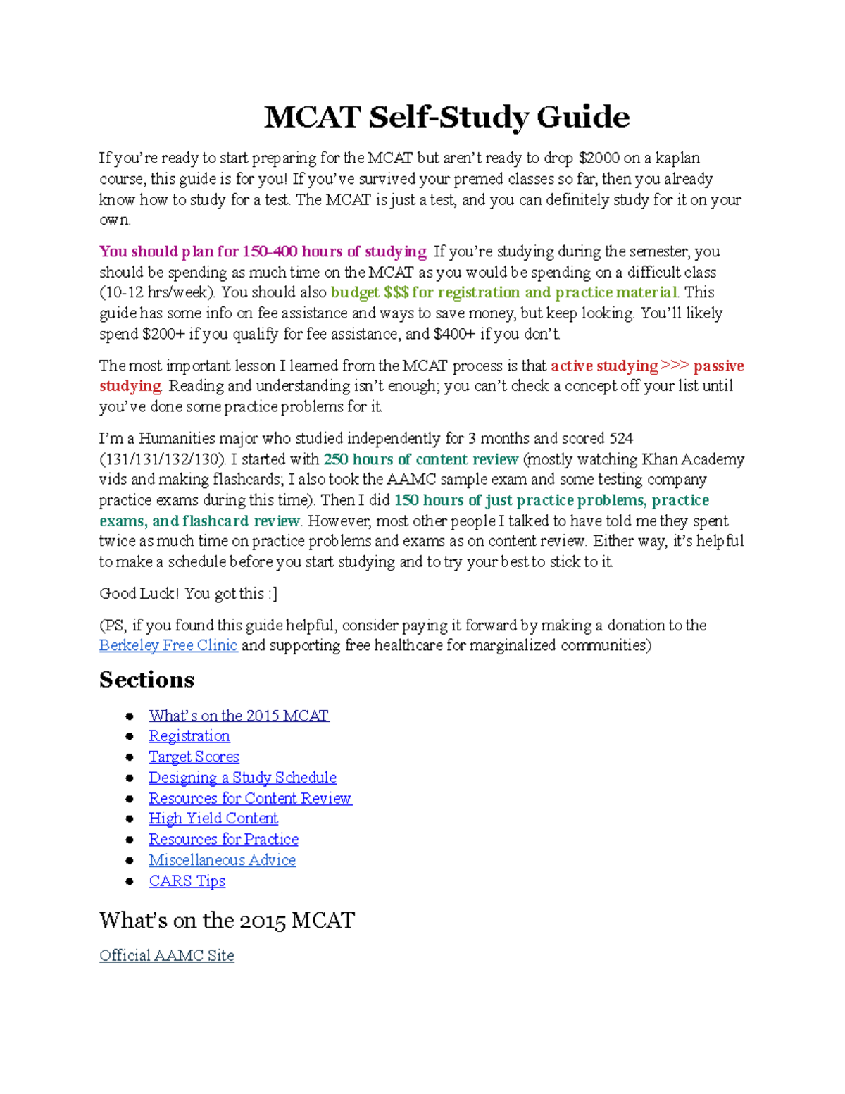 MCAT Self-Study Guide - The MCAT is just a test, and you can definitely ...