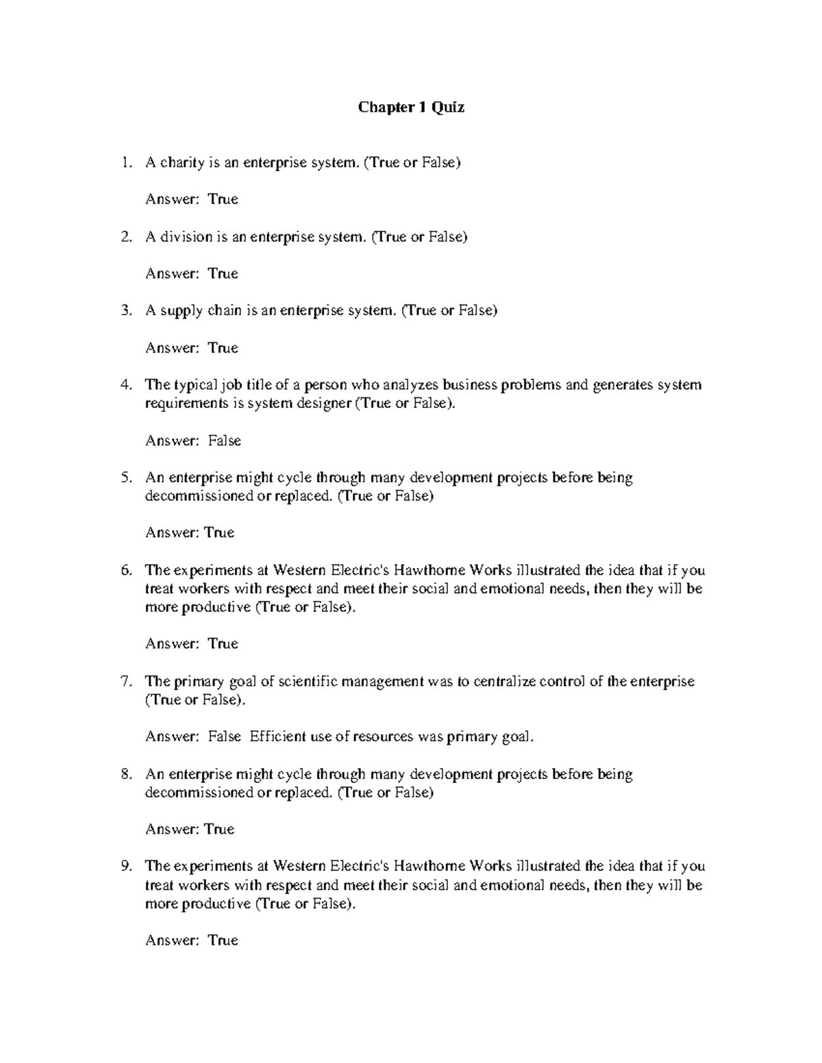Chapter 1-Enterprise Engineering-converted - Chapter 1 Quiz A charity ...
