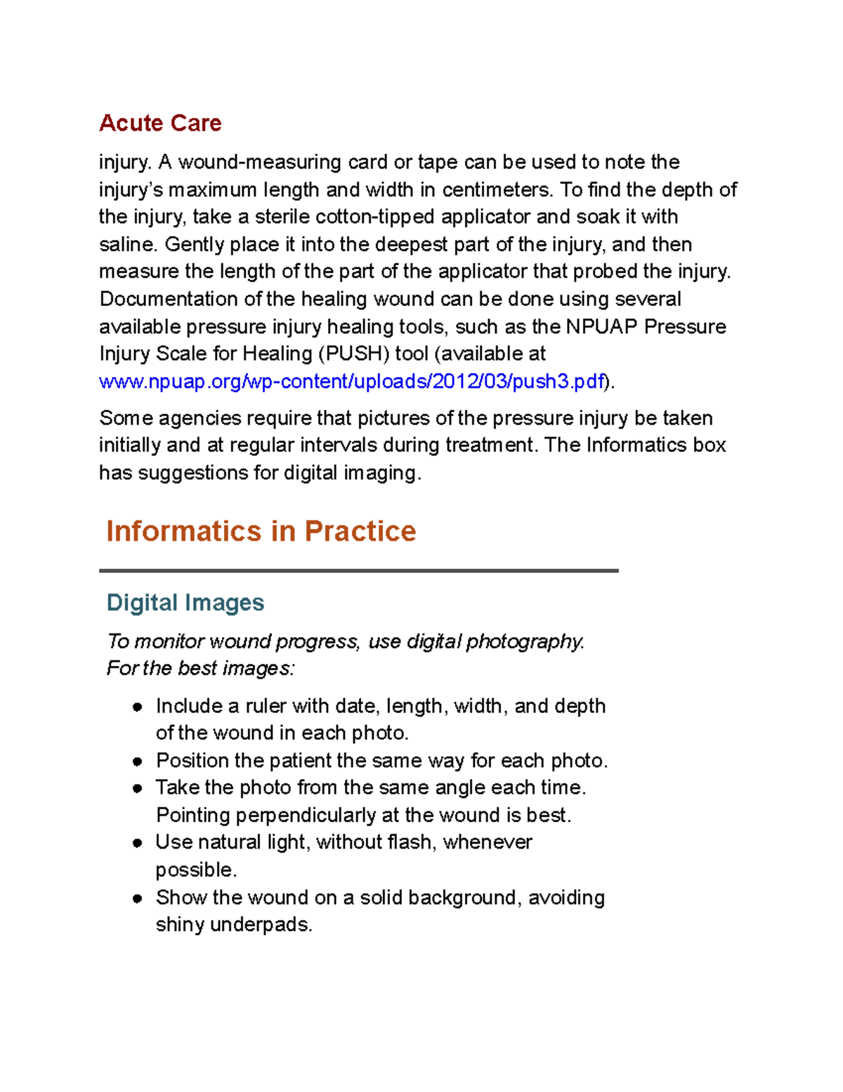 Acute Care - carmines - Acute Care injury. A wound-measuring card or ...