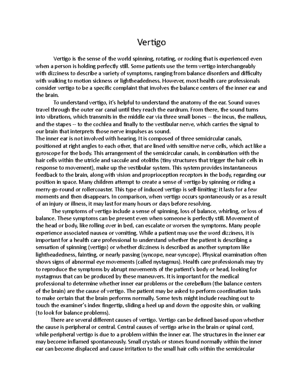 LRC vertigo - osteoporosis essay received a high grade describing ...