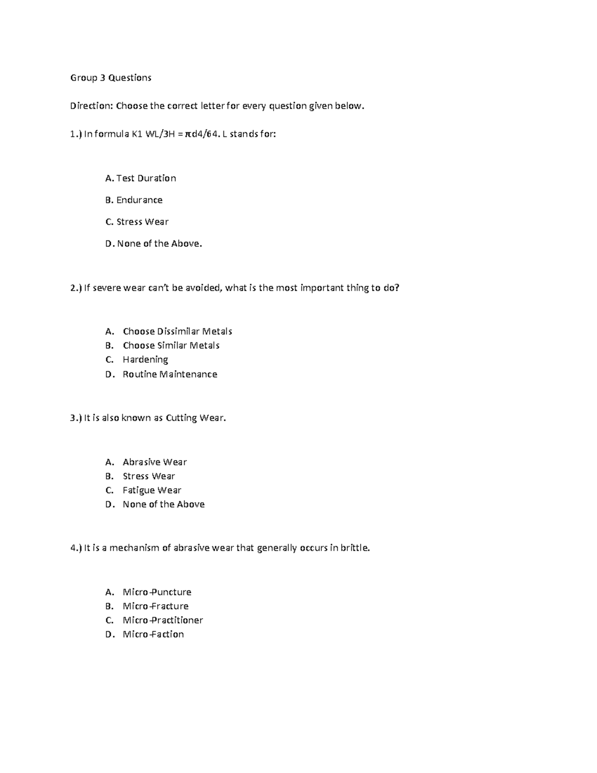 Module 3 Q A Final - This is a sample test questionnaire for the ...