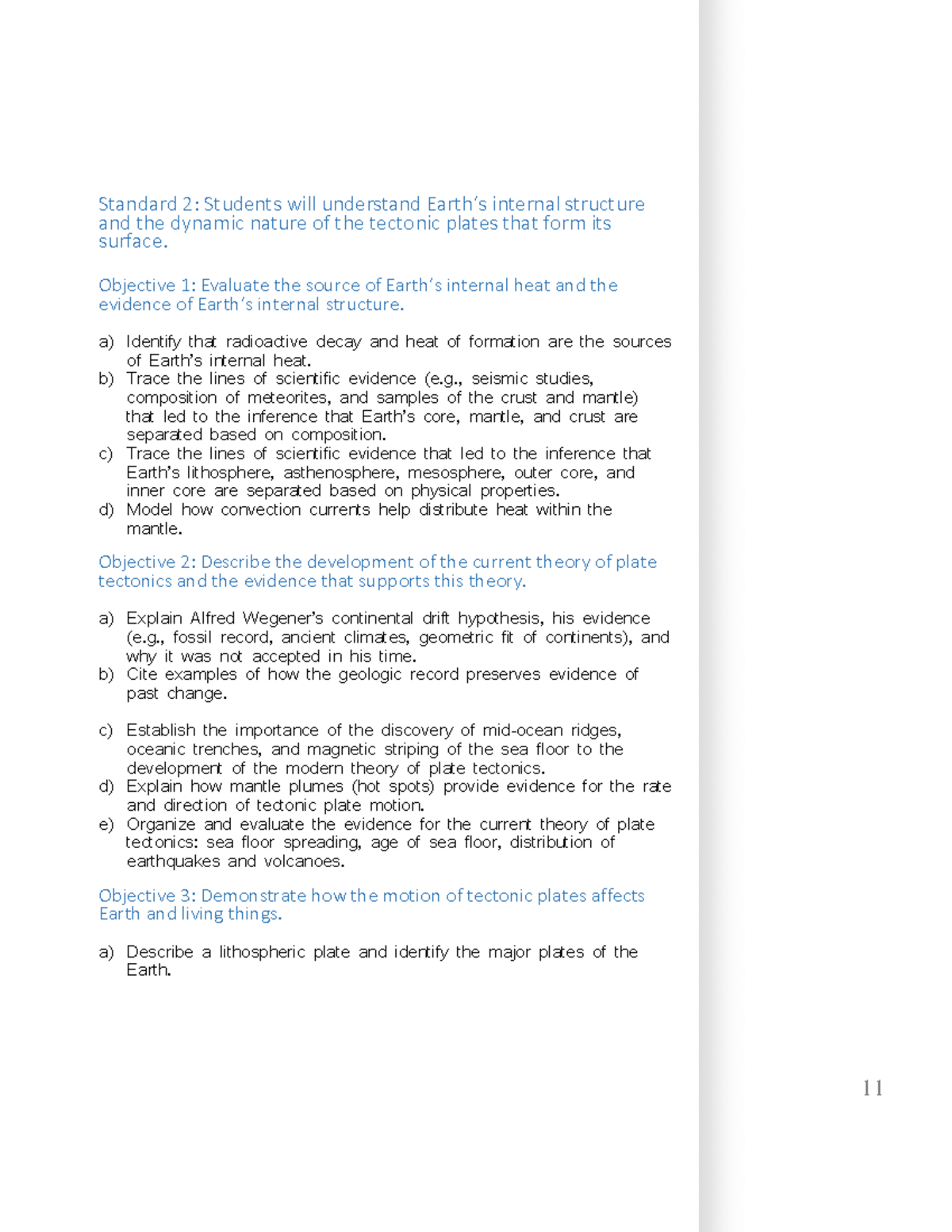 Earth Science - Standard 2: Students will understand Earth’s internal ...