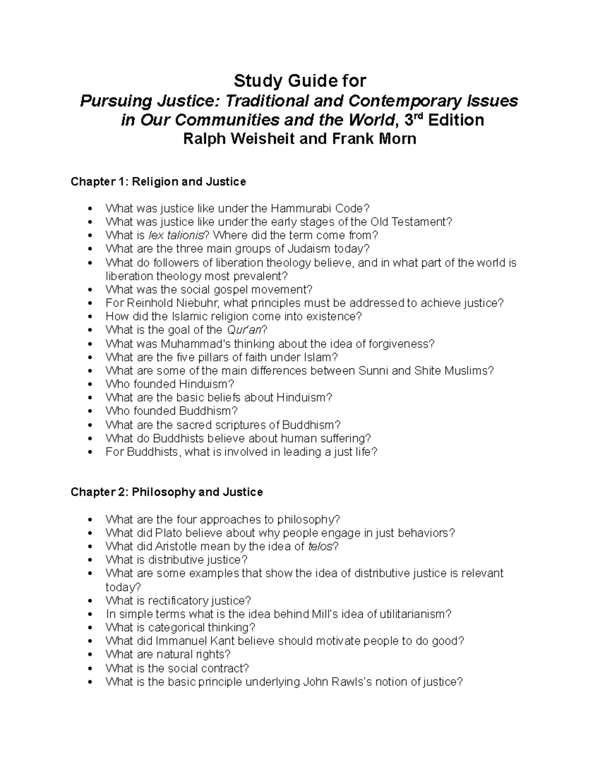 Pursuing Justice 3e Student Study Guide - Study Guide for Pursuing ...