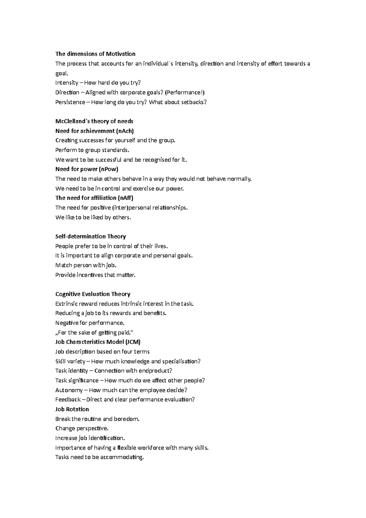 Man - MAN - The dimensions of Motivation The process that accounts for ...