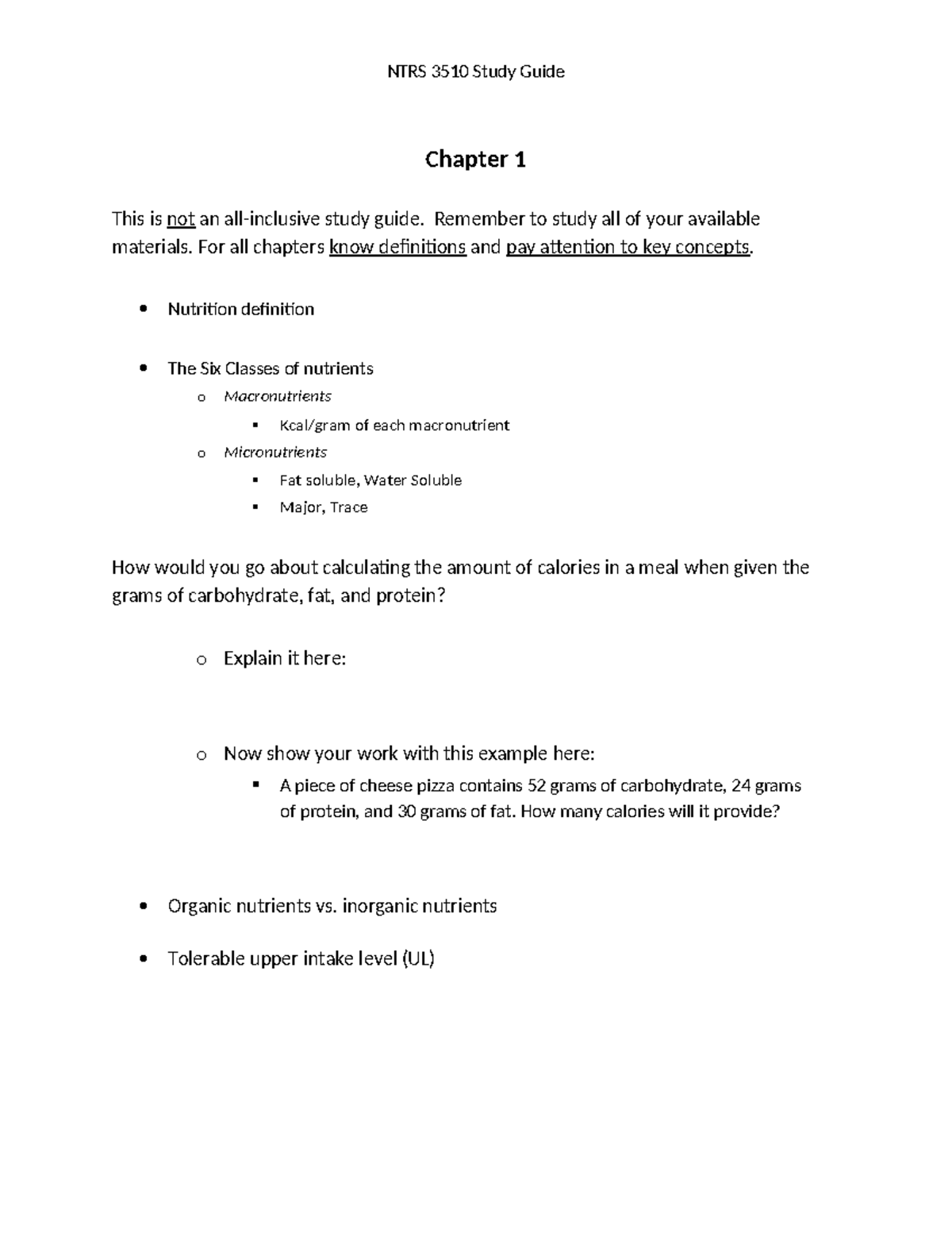 Chapter 1 Study Guide acc - NTRS 3510 Study Guide Chapter 1 This is not ...