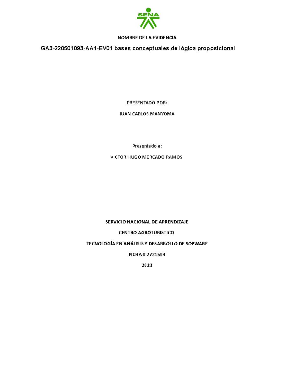 GA3-220501093-AA1-EV01 bases conceptuales de lógica proposicional ...