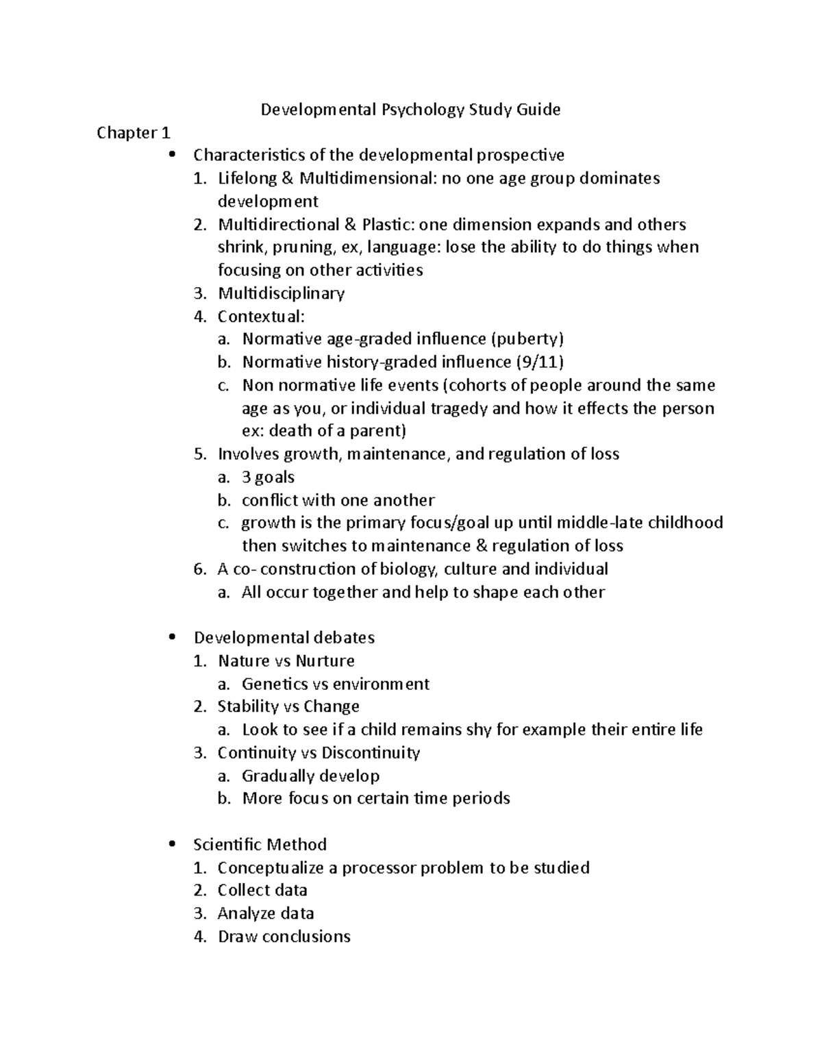 Developmental Psychology Study Guide - Developmental Psychology Study ...
