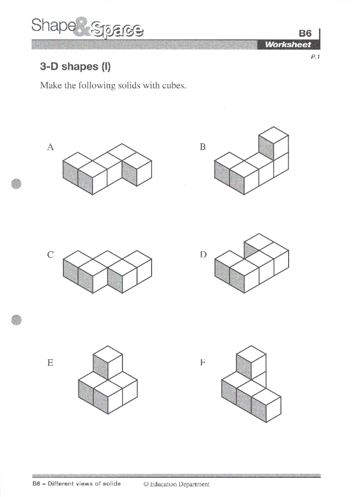 Tech 3D - tech 3d drawings - Shape Space B6 Worksheet P shapes (I) Make ...