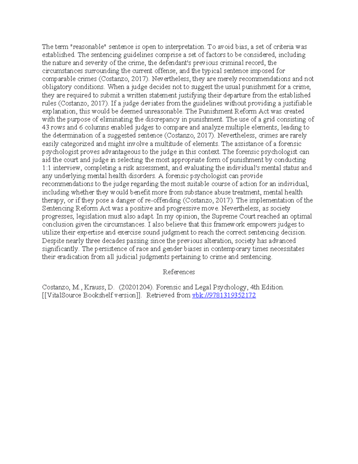 5-1 DB - Discussion Board - The term "reasonable" sentence is open to ...