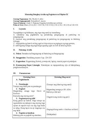 Grade 7- Diagnostic Test - Filipino 7- Diagnostic Test IMMACULATE HEART ...