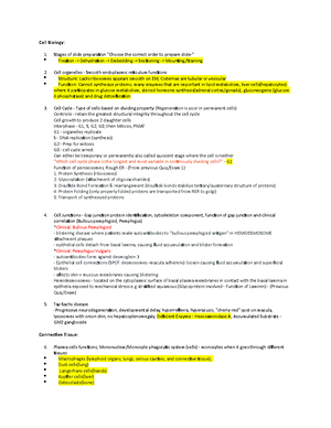 Histo block 2 review - Cell biology Epithelial tissue Connective tissue ...