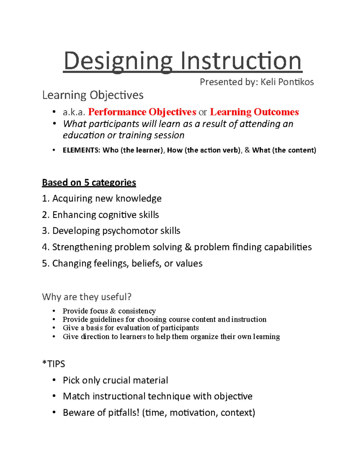 DesigningInstruction - Designing Instruction Learning Objectives ...