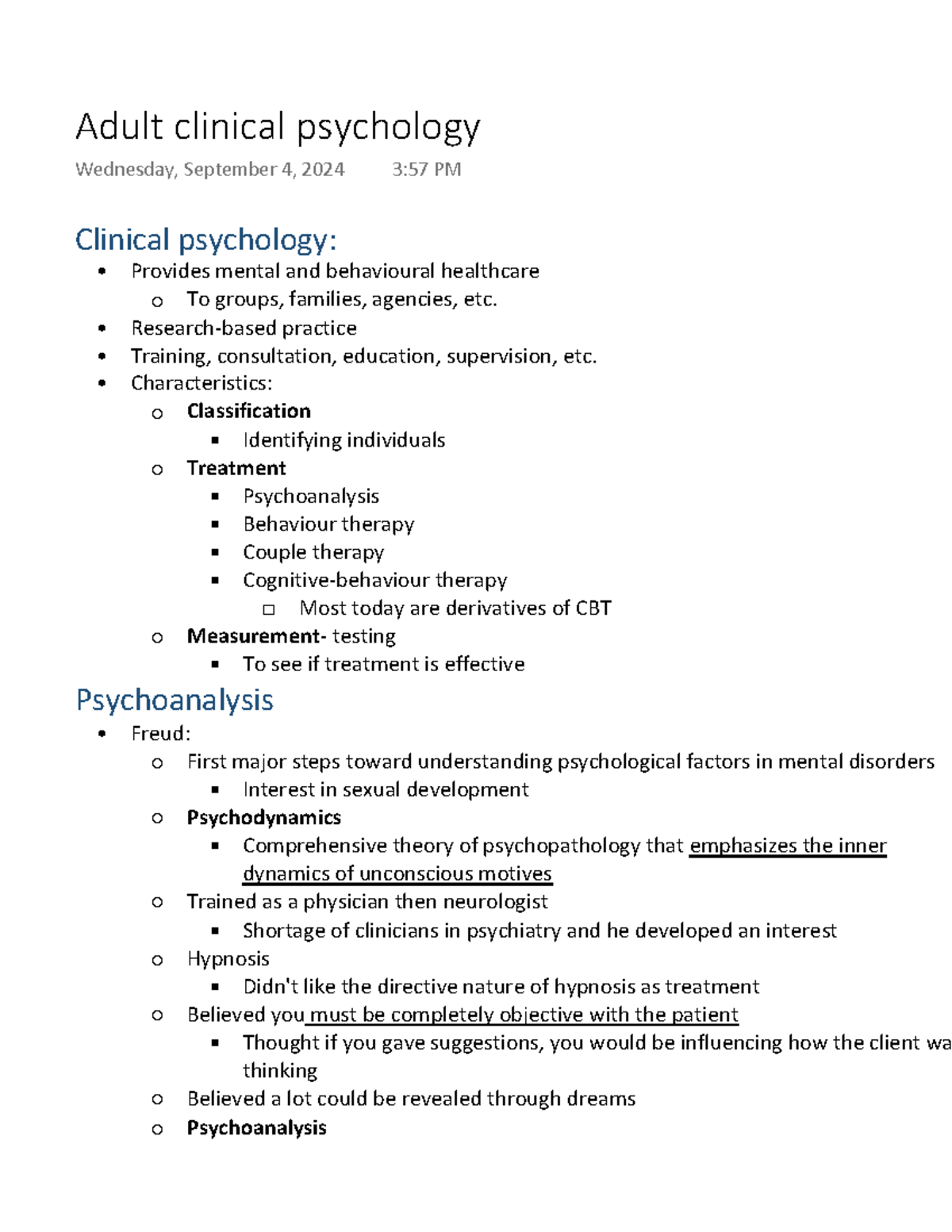 Adult clinical psychology - Clinical psychology: Provides mental and ...