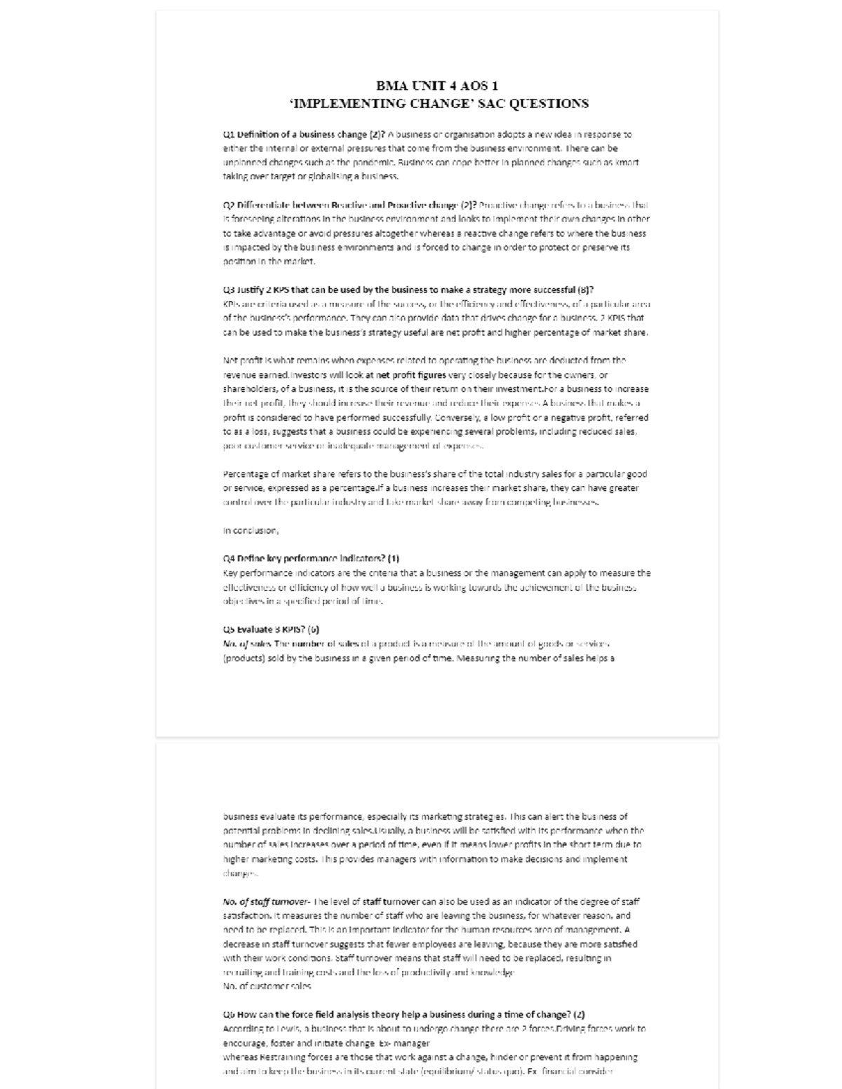 BMA UNIT 4 AOS 1 - Google Docs - LST2BSL - Studocu