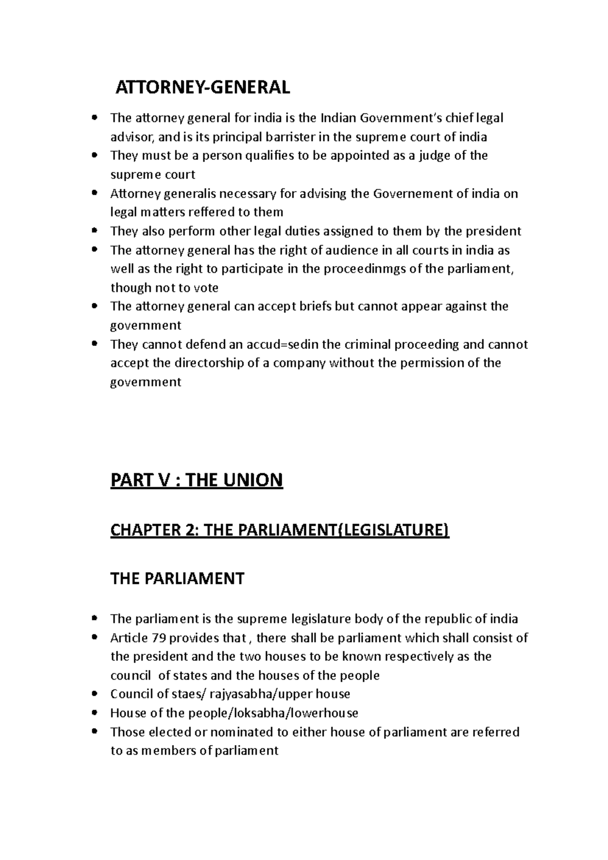 CONSTITUTION OF INDIA MCN 202 MODULE 3 PART 3 - ATTORNEY-GENERAL The attorney general for india ...