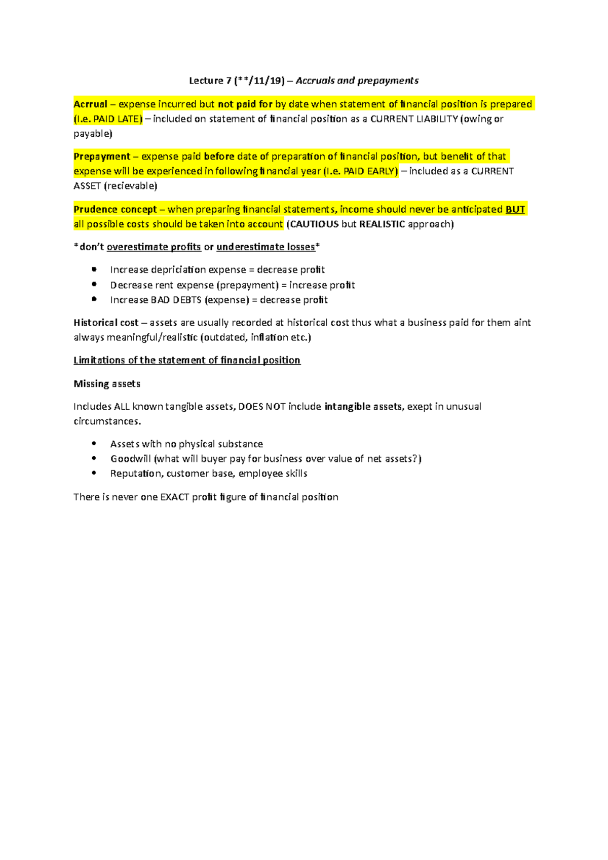 Lecture 7 Accruals And Prepayments Lecture 7 11 19 Accruals And Prepayments Acrrual