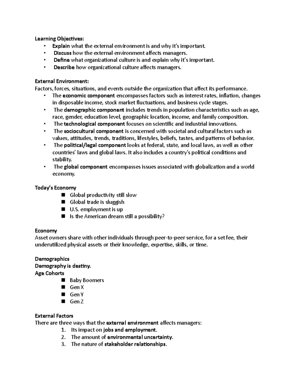 Chapter 2 - Lecture notes 2 - Learning Objectives: - Explain what the ...