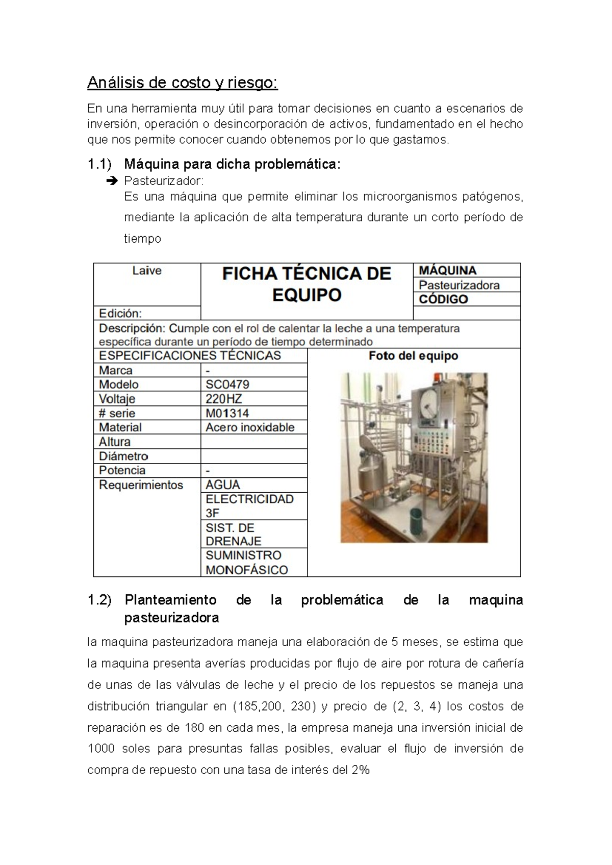 Análisis de costo riesgo y beneficio - Análisis de costo y riesgo: En ...