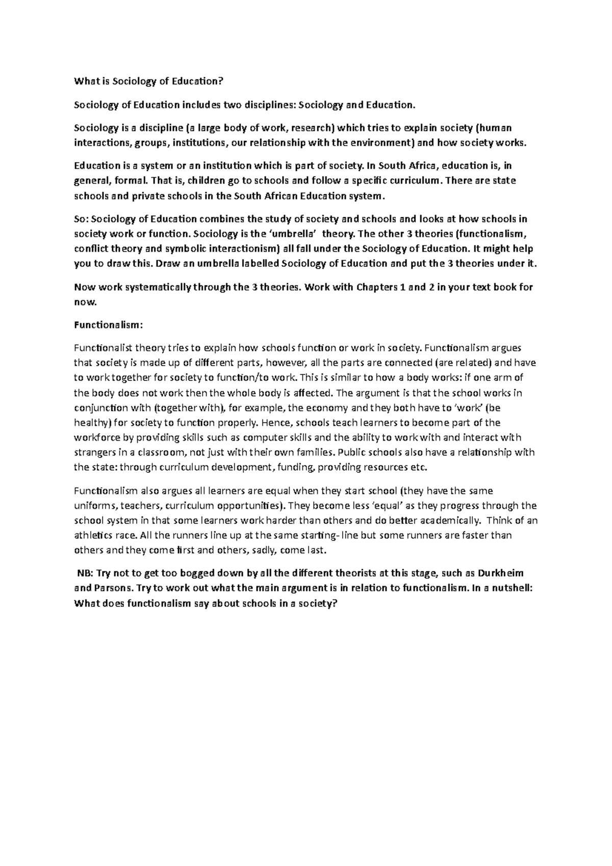 SED 2601 notes and assignment answers - What is Sociology of Education ...