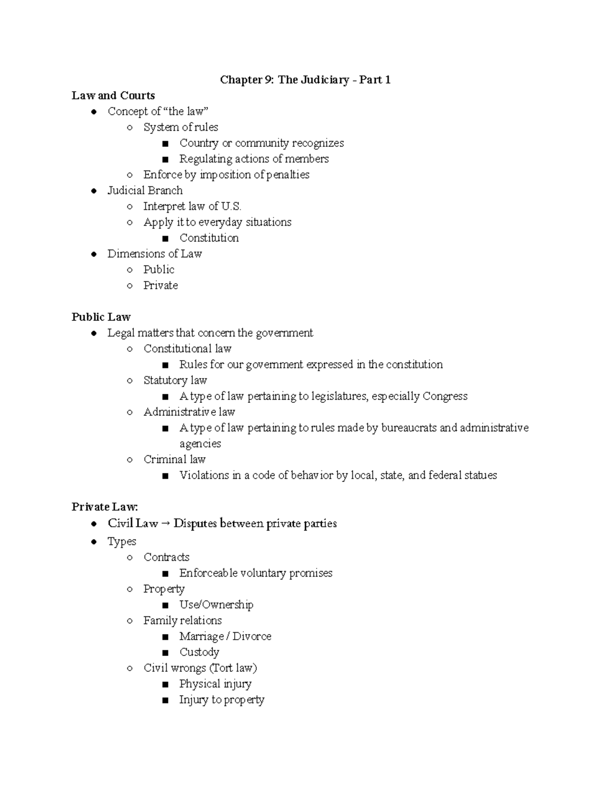 Chapter 9 The Judiciary - Part 1 - Chapter 9: The Judiciary - Part 1 ...
