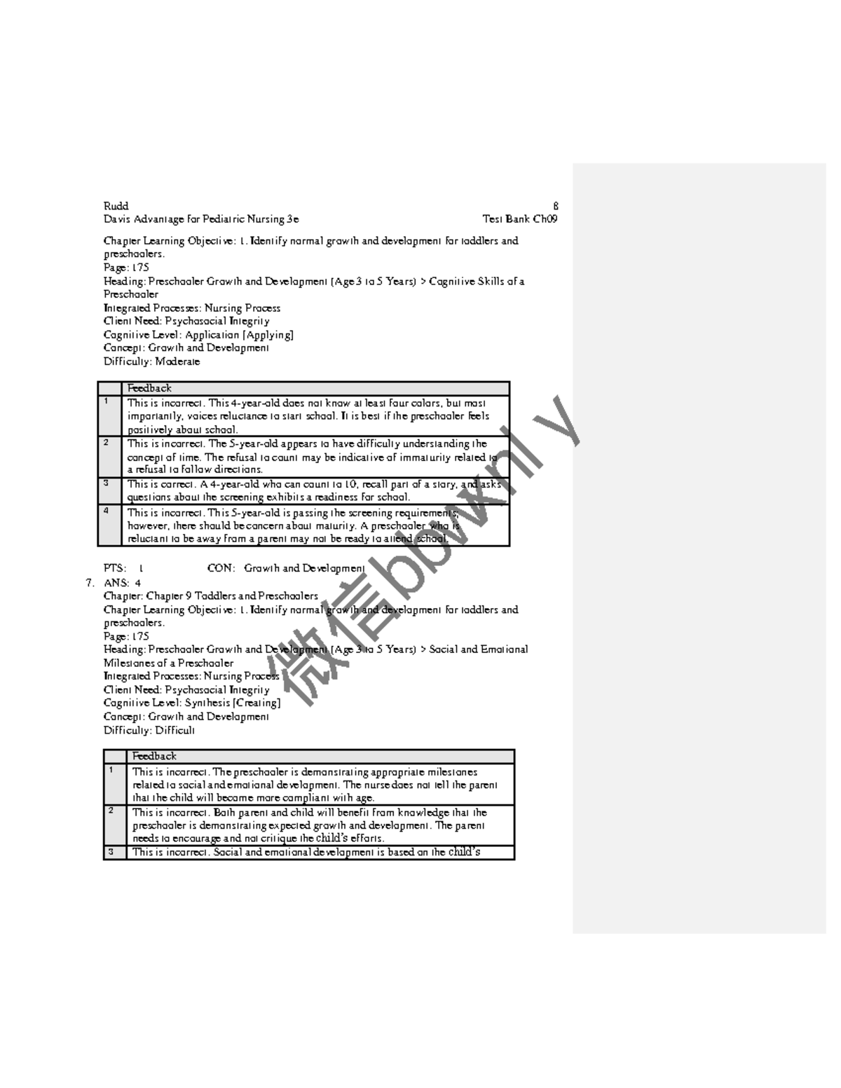 Test bank pediatric nursing critical components of nursing care 3rd ...