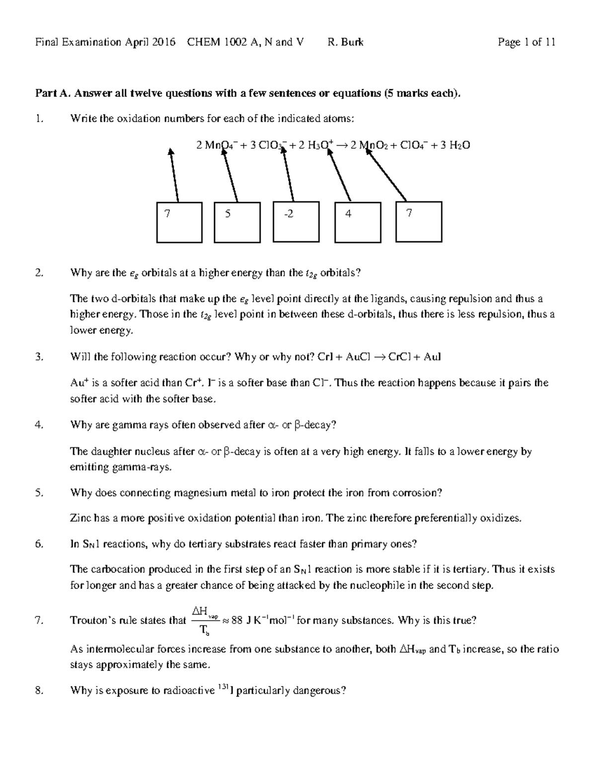 Final Exam 2 October 2018, questions and answers - Final Examination ...