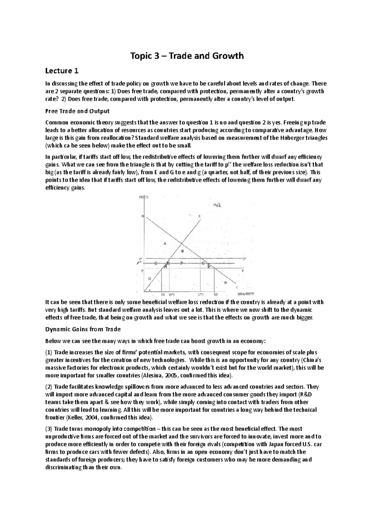 Topic 3 Trade and Growth - Topic 3 – Trade and Growth Lecture 1 In ...