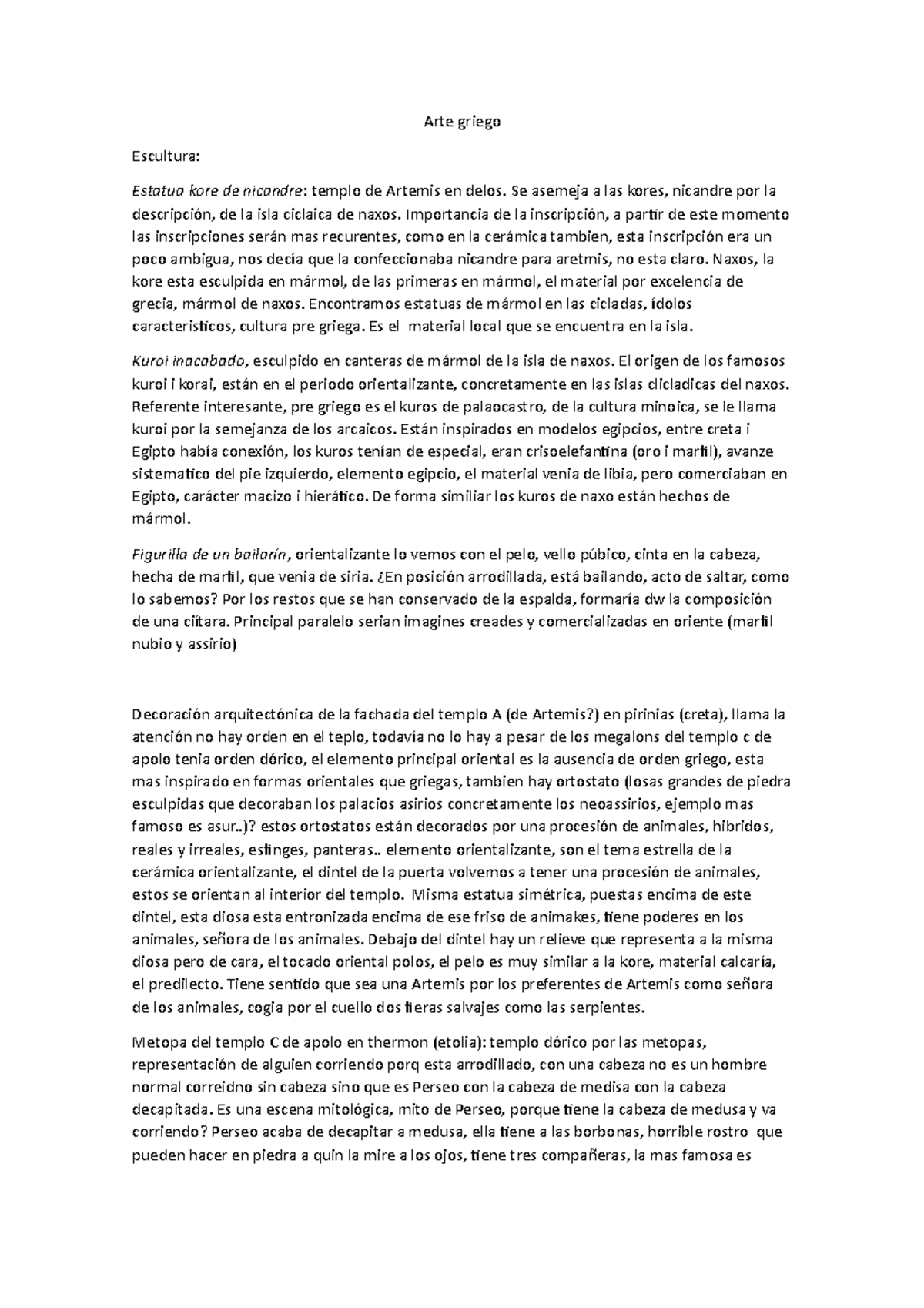 Arte griego 26 - Arte griego Escultura: Estatua kore de nicandre ...