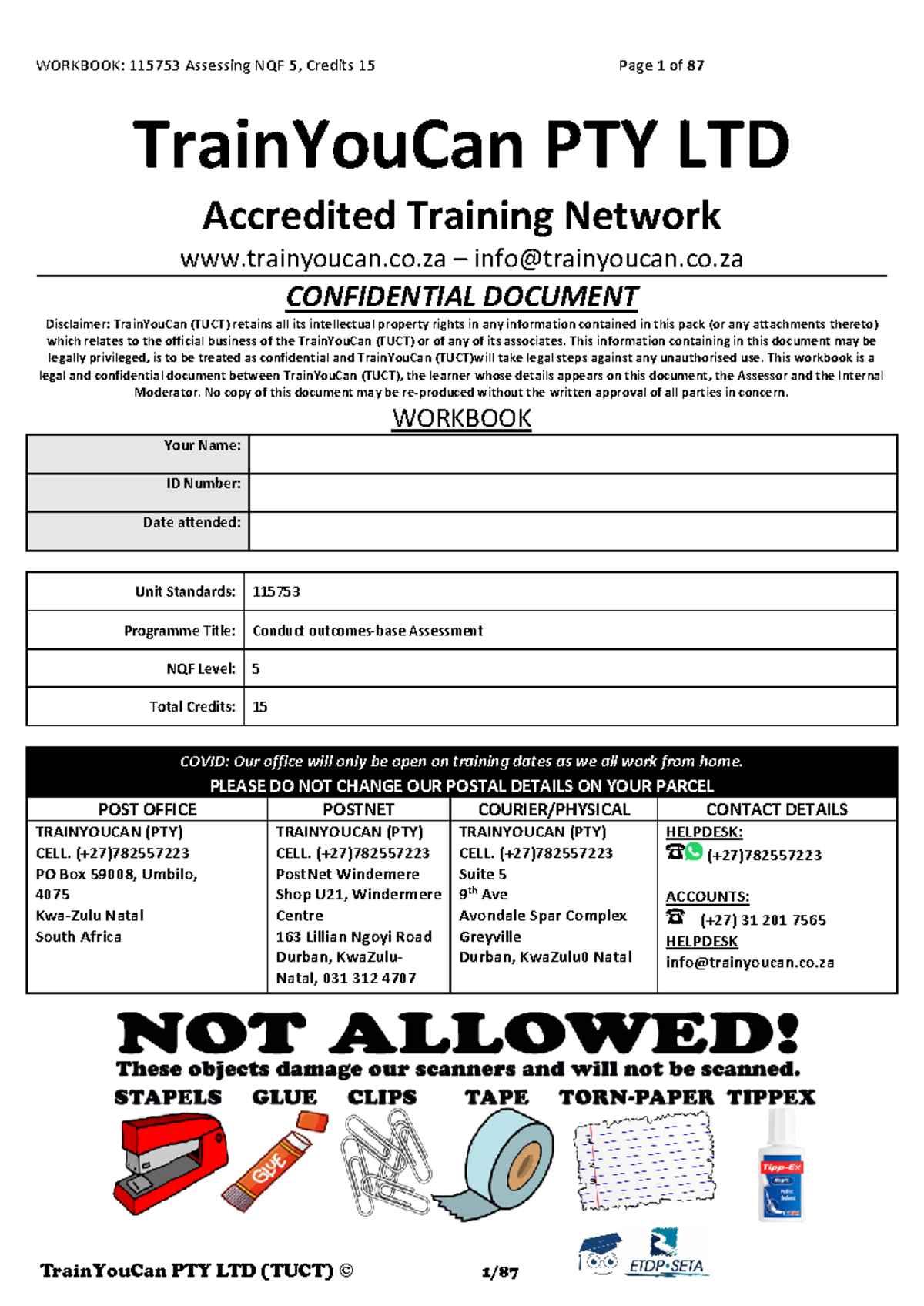 115753 Portfolio Guide V2021 1 - TrainYouCan PTY LTD Accredited ...