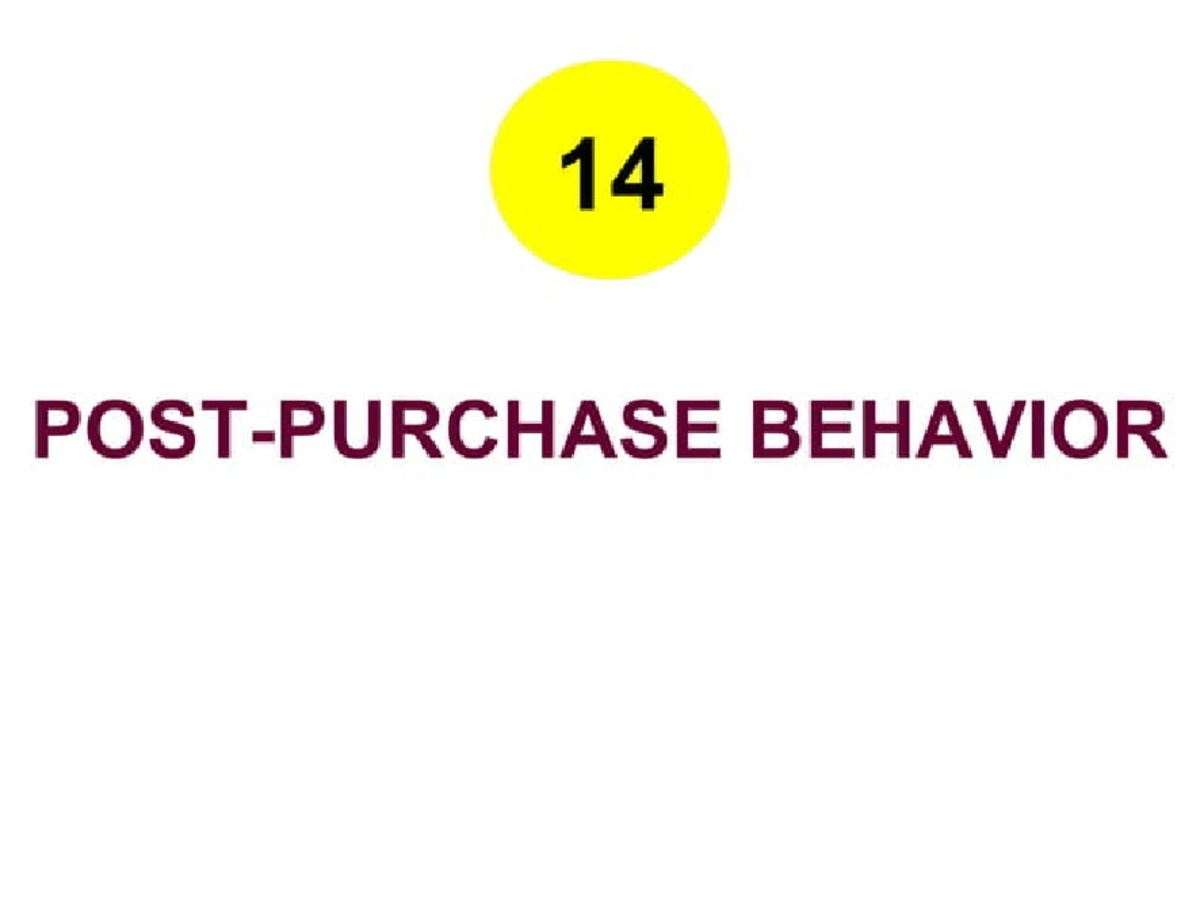 Post-purchase-behavior - Marketing - Studocu