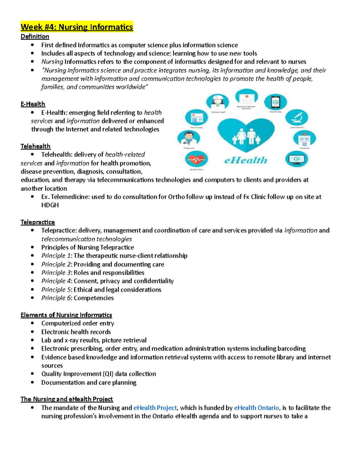 Week 4 Nursing informatics - Week #4: Nursing Informatics Definition ...
