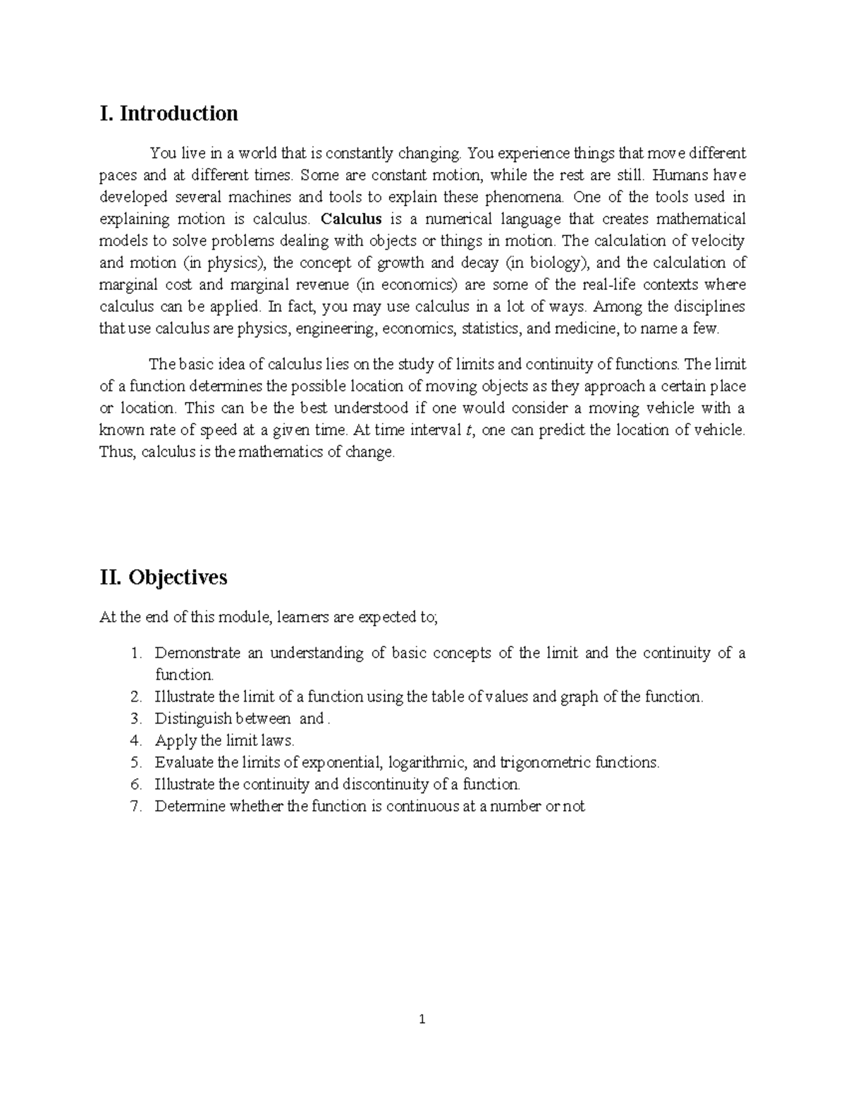 Module-1-Basic-Calculus for grade 11 Stem Students - General Biology ...