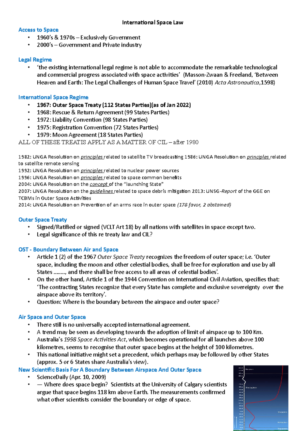 Week 5 International Space Law - International Space Law Access to ...