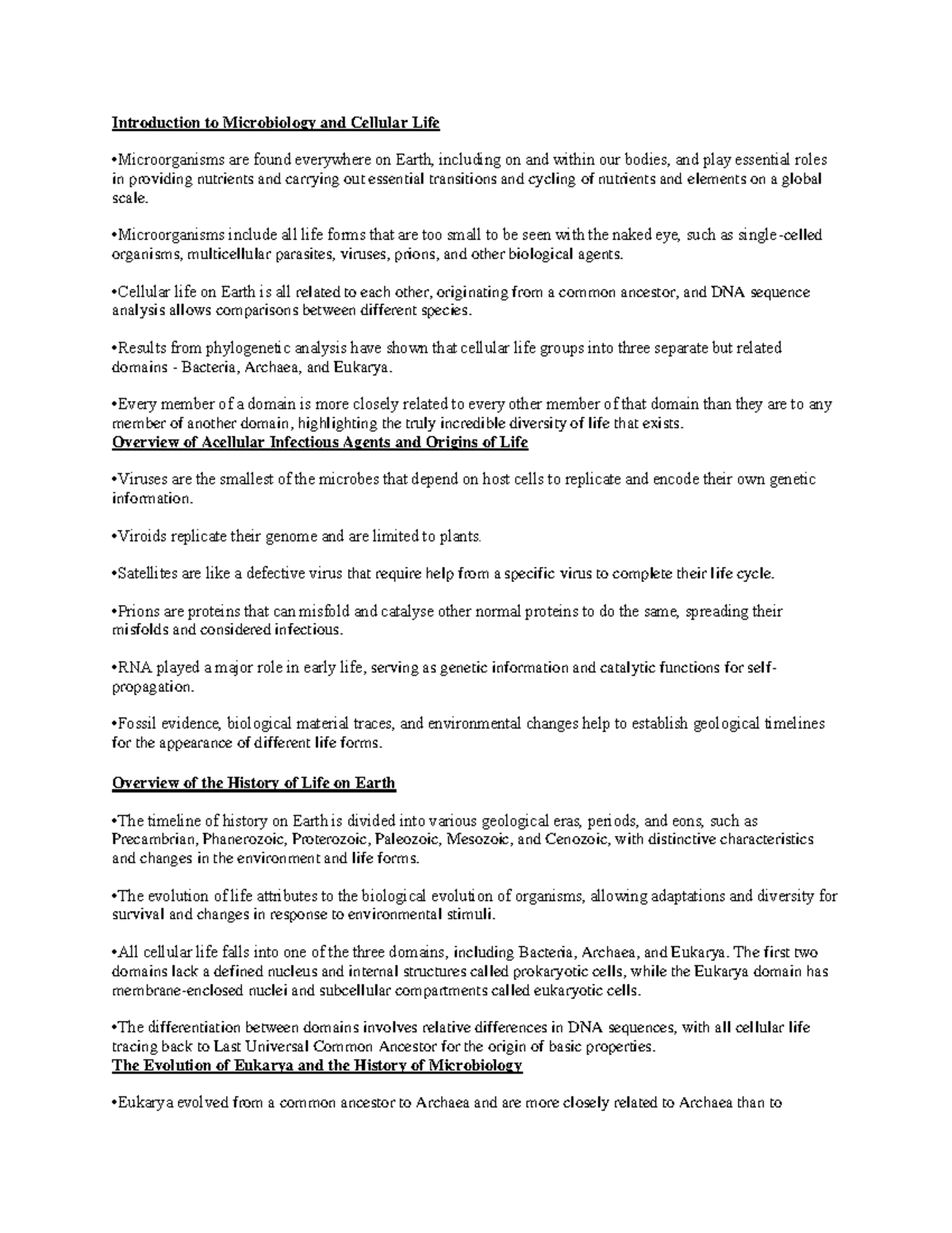 BMSC 210 Module 1 Summarized ver2 - Introduction to Microbiology and ...