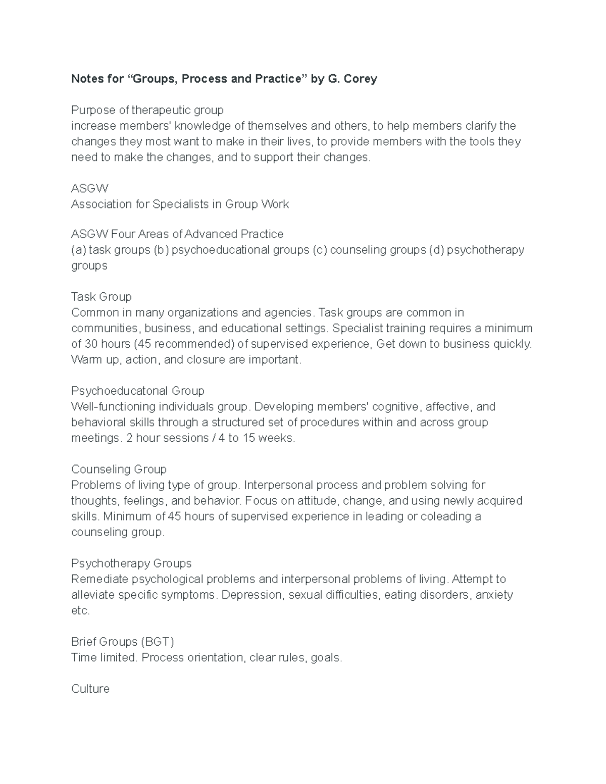 Notes for “Groups, Process and Practice” by G - Areopagitica - Notes ...