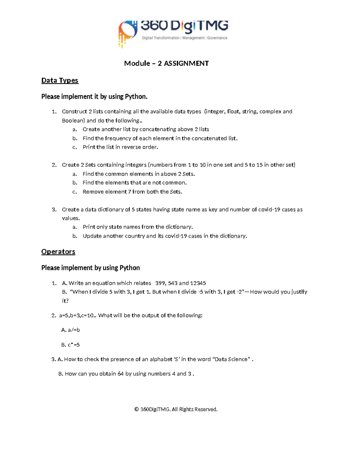 Module 2 Data Types Operators Variables Assignment Module 2 Assignment Data Types Please 7042