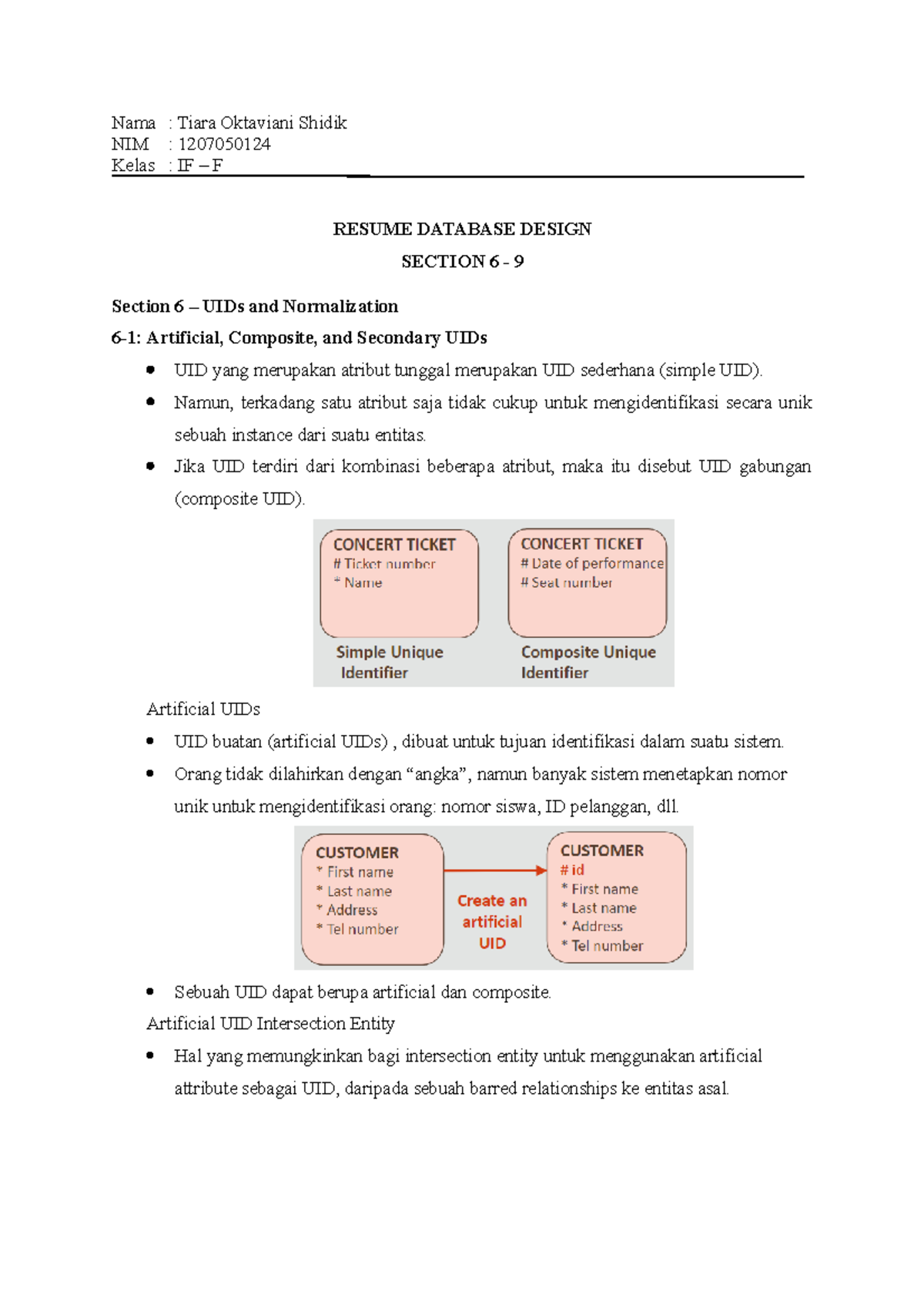 Resume DB Design-Section 6-9 - Nama : Tiara Oktaviani Shidik NIM ...